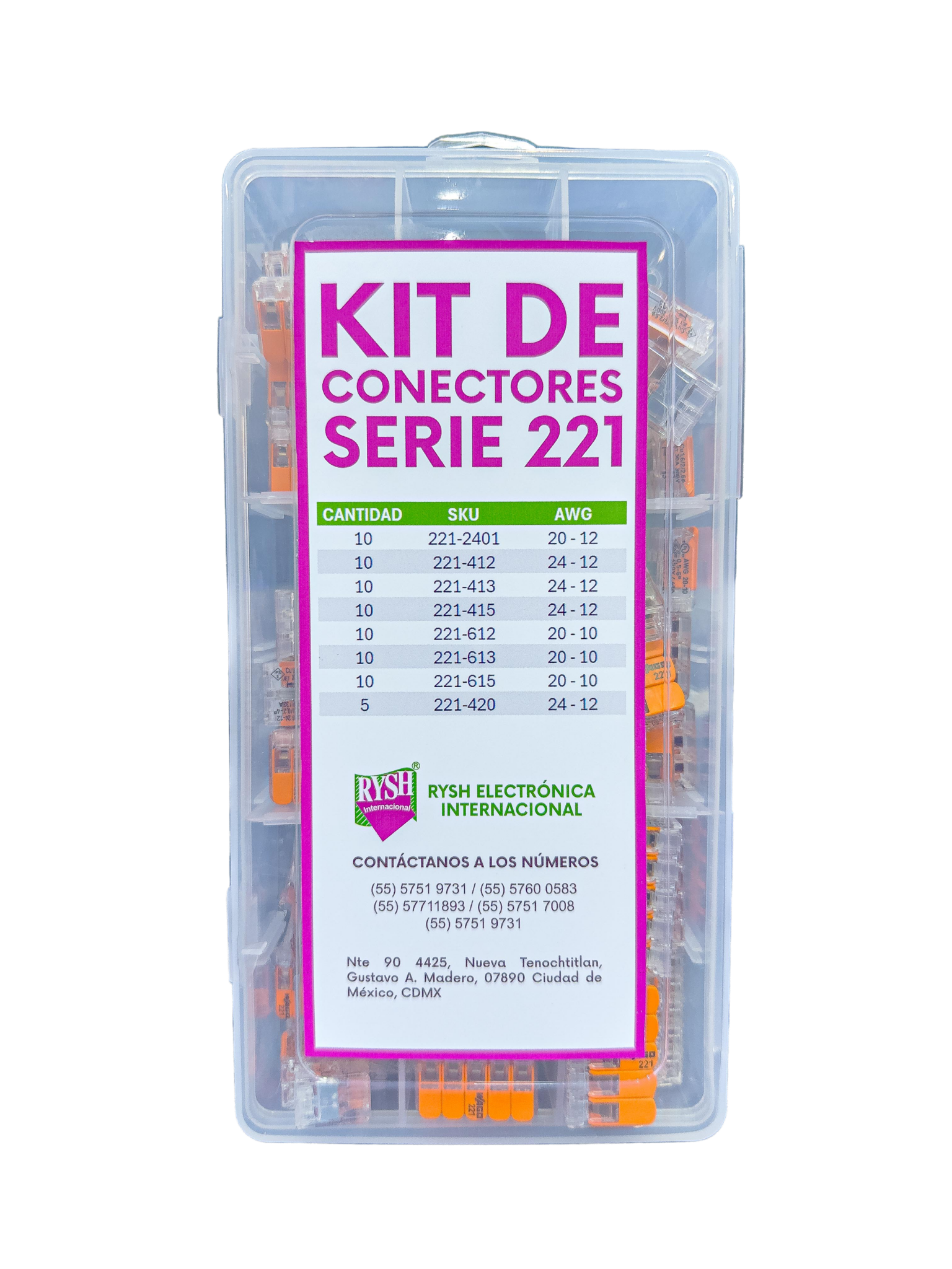 KIT DE CONECTORES WAGO 221 | Rysh Internacional